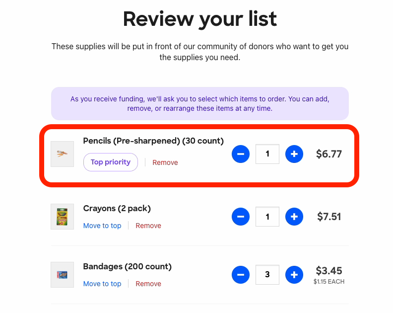 Creating and ordering from a Classroom Essentials list – Help Center
